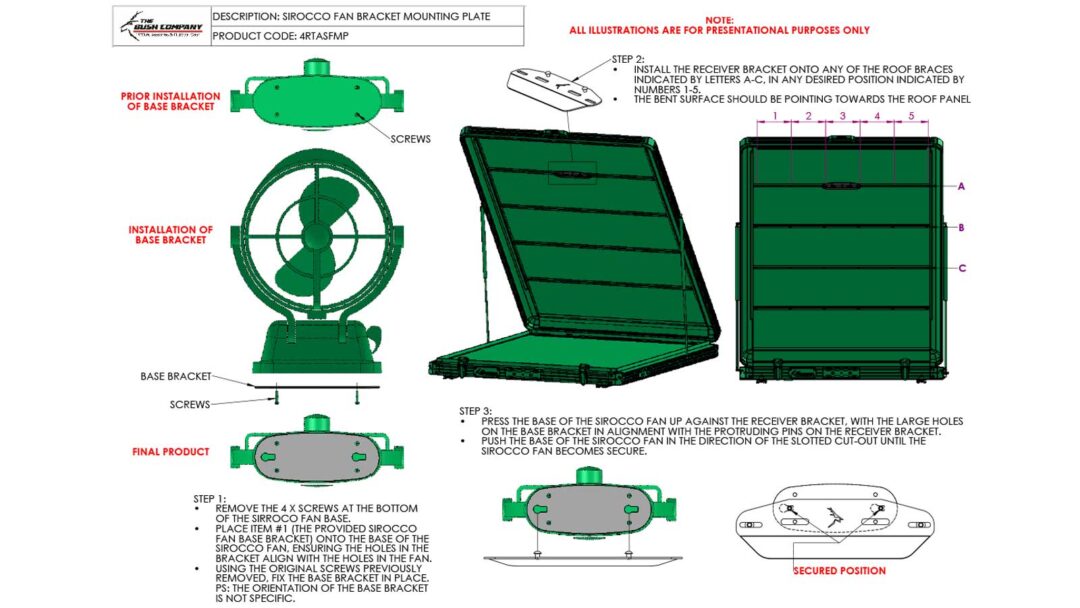 Sirocco 12V Fan Mount Plate (LX27) | The Bush Company USA